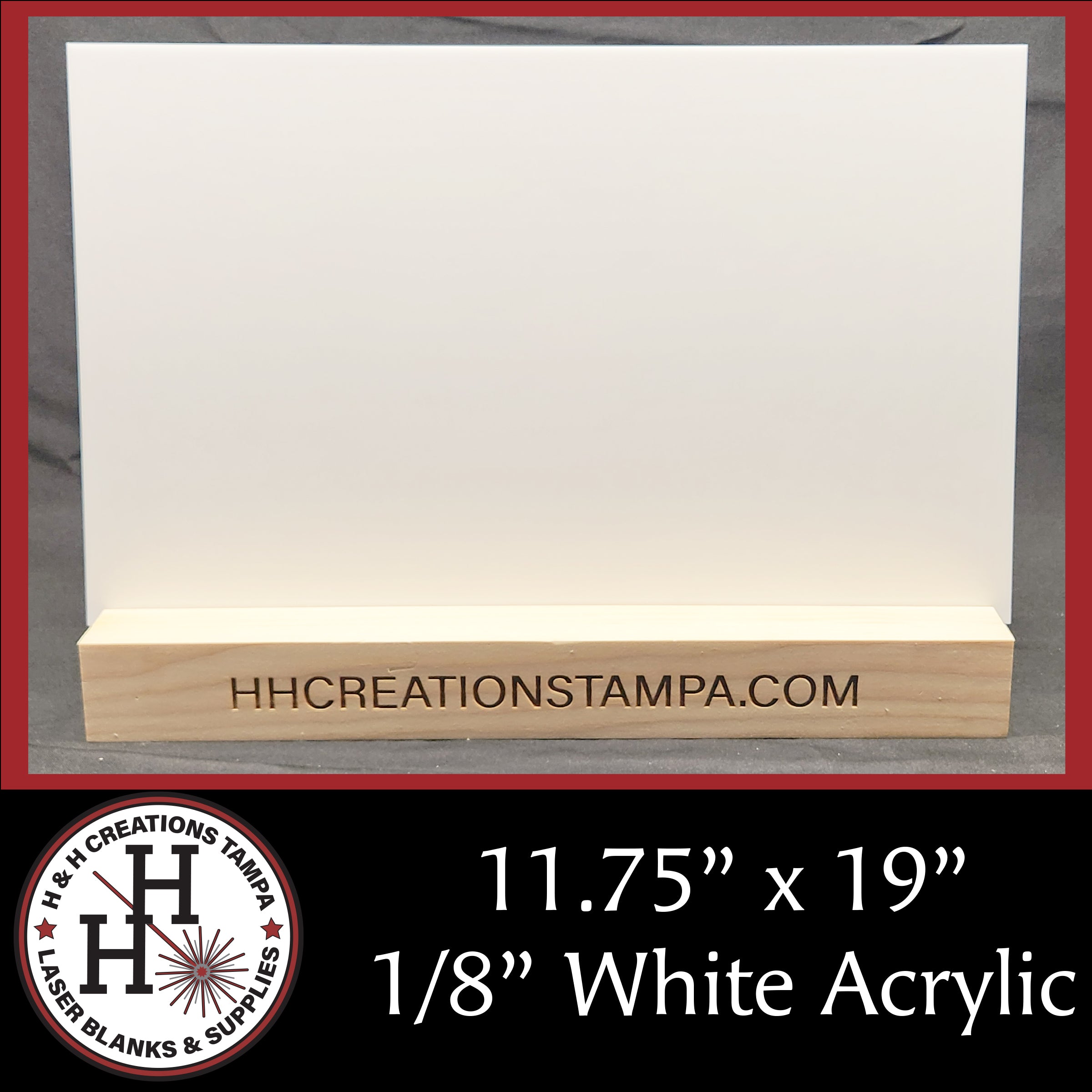 1/8" White Cast Acrylic Sheets - Glossy on Both Sides - 11.75" x 19 ...
