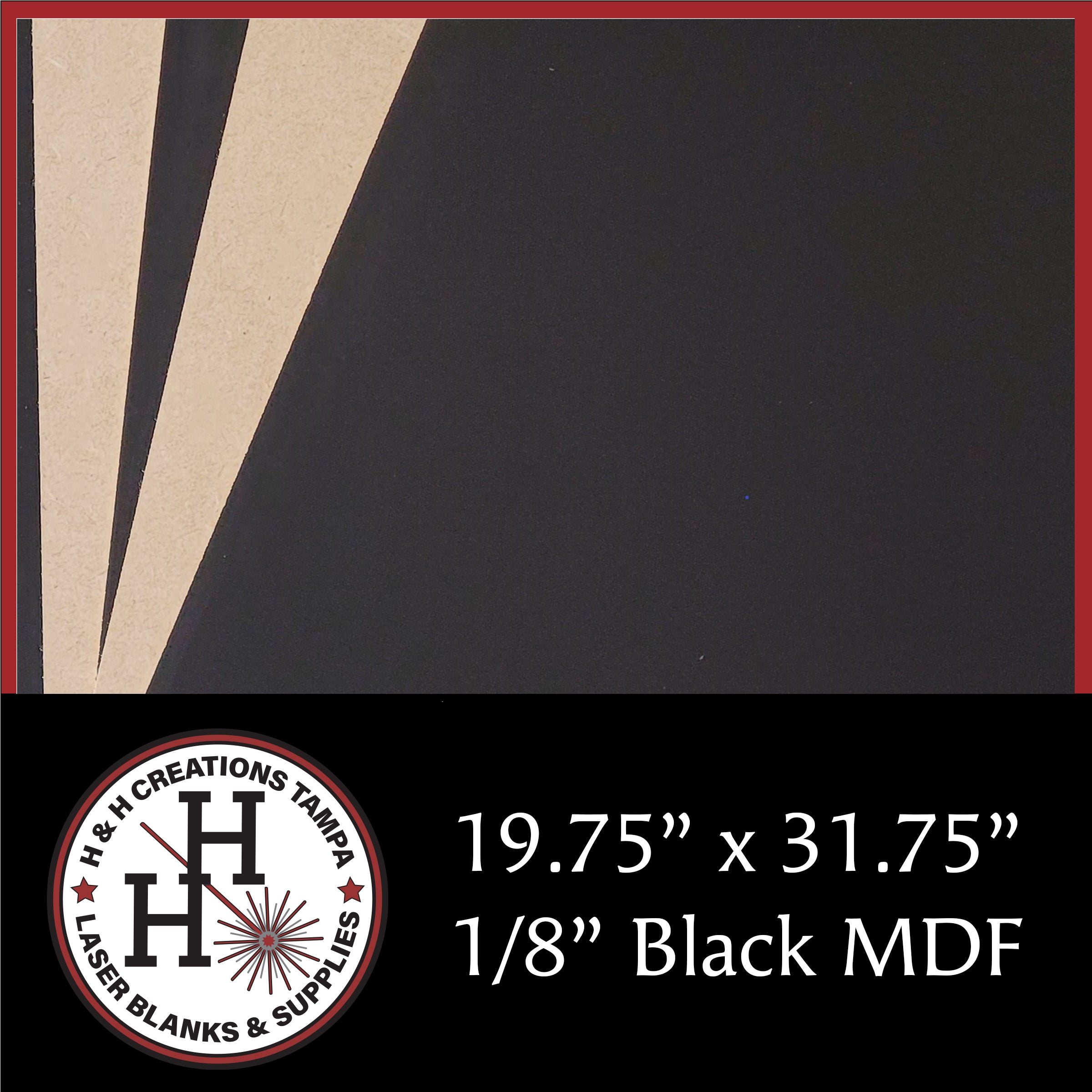 1/8" Premium Black Single-Sided MDF Draft Board 19.75" x 31.75" – H & H ...