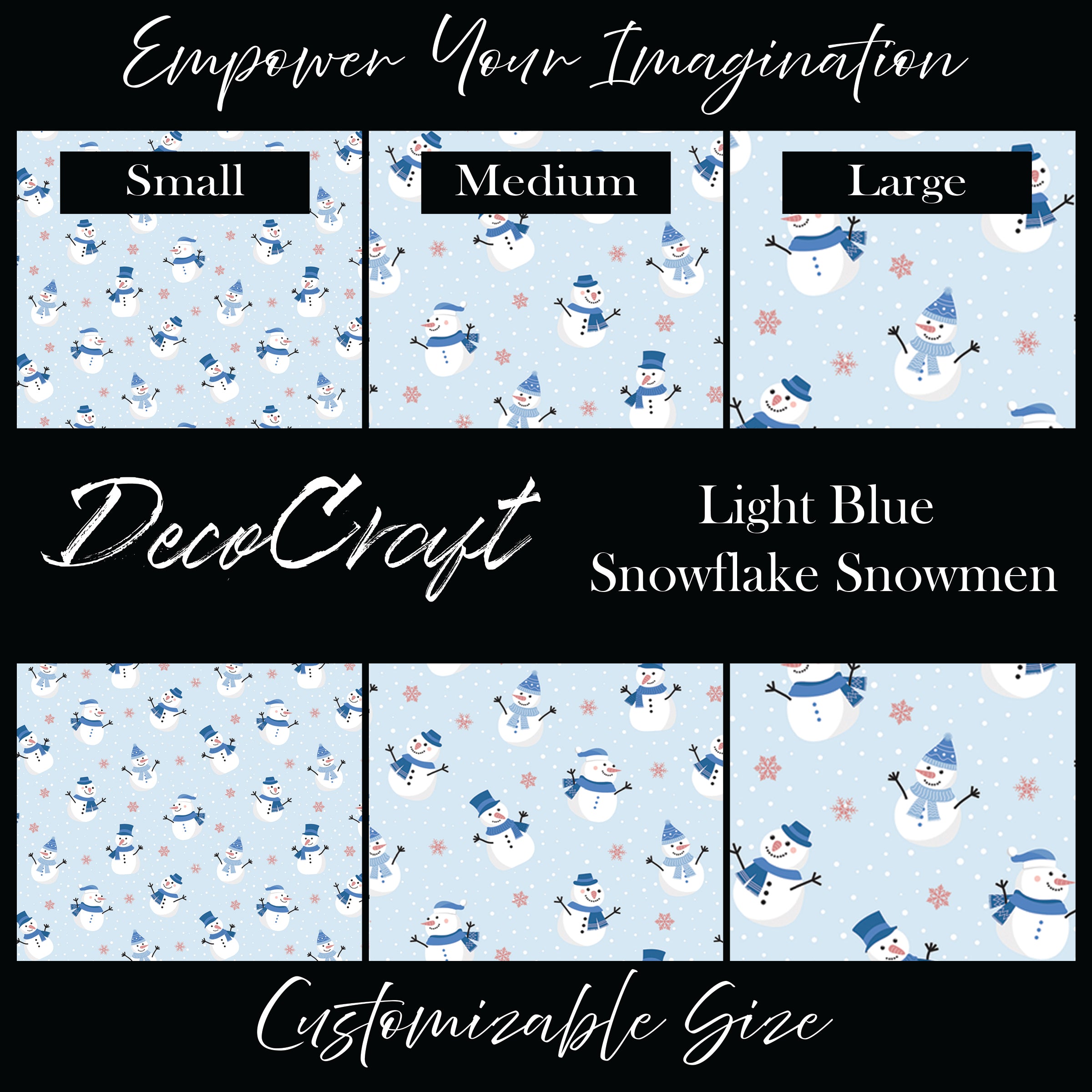DecoCraft Christmas - Snowmen - Light Blue Snowflake Snowmen – H & H ...