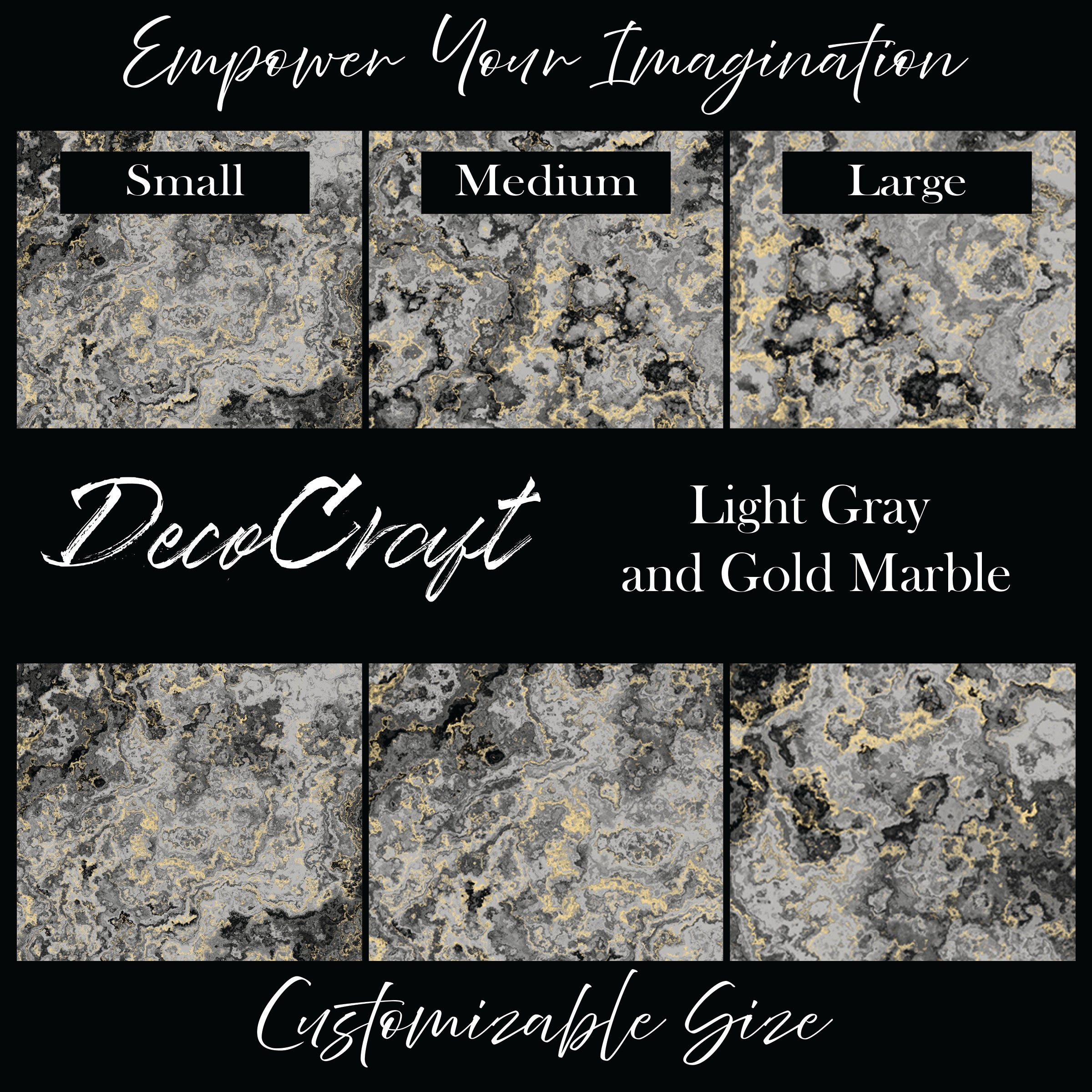 DecoCraft - Marble - Light Gray & Gold – H & H Creations
