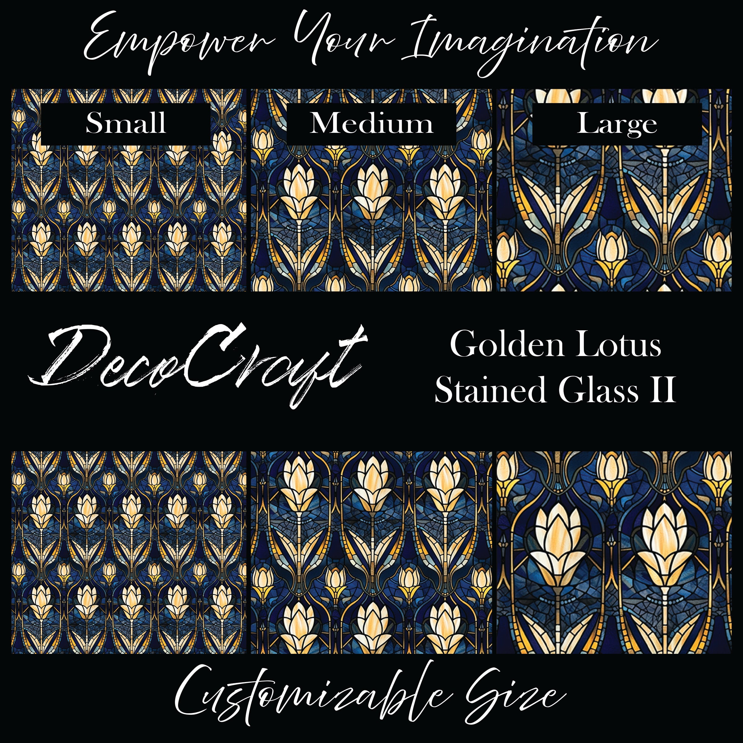 DecoCraft - Stained Glass - Art Deco - Golden Lotus II – H & H Creations