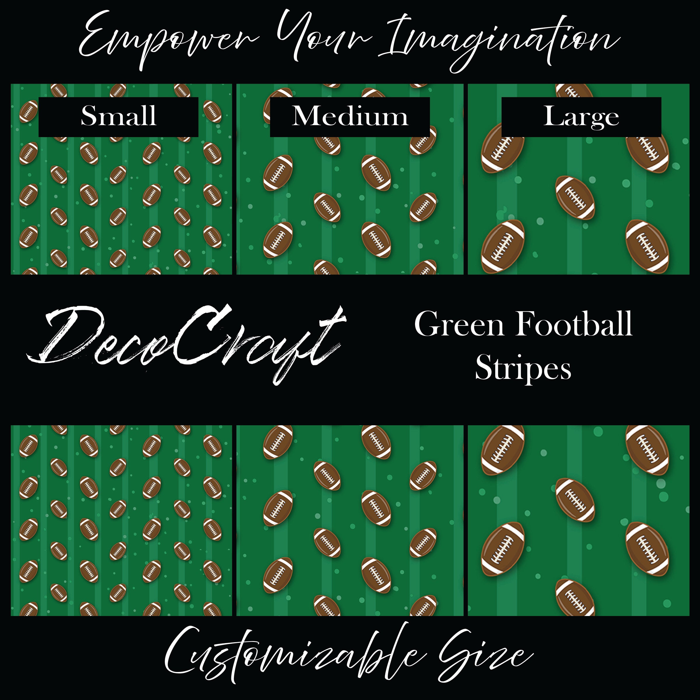 DecoCraft - Sports - Football - Green Football Stripes – H & H Creations