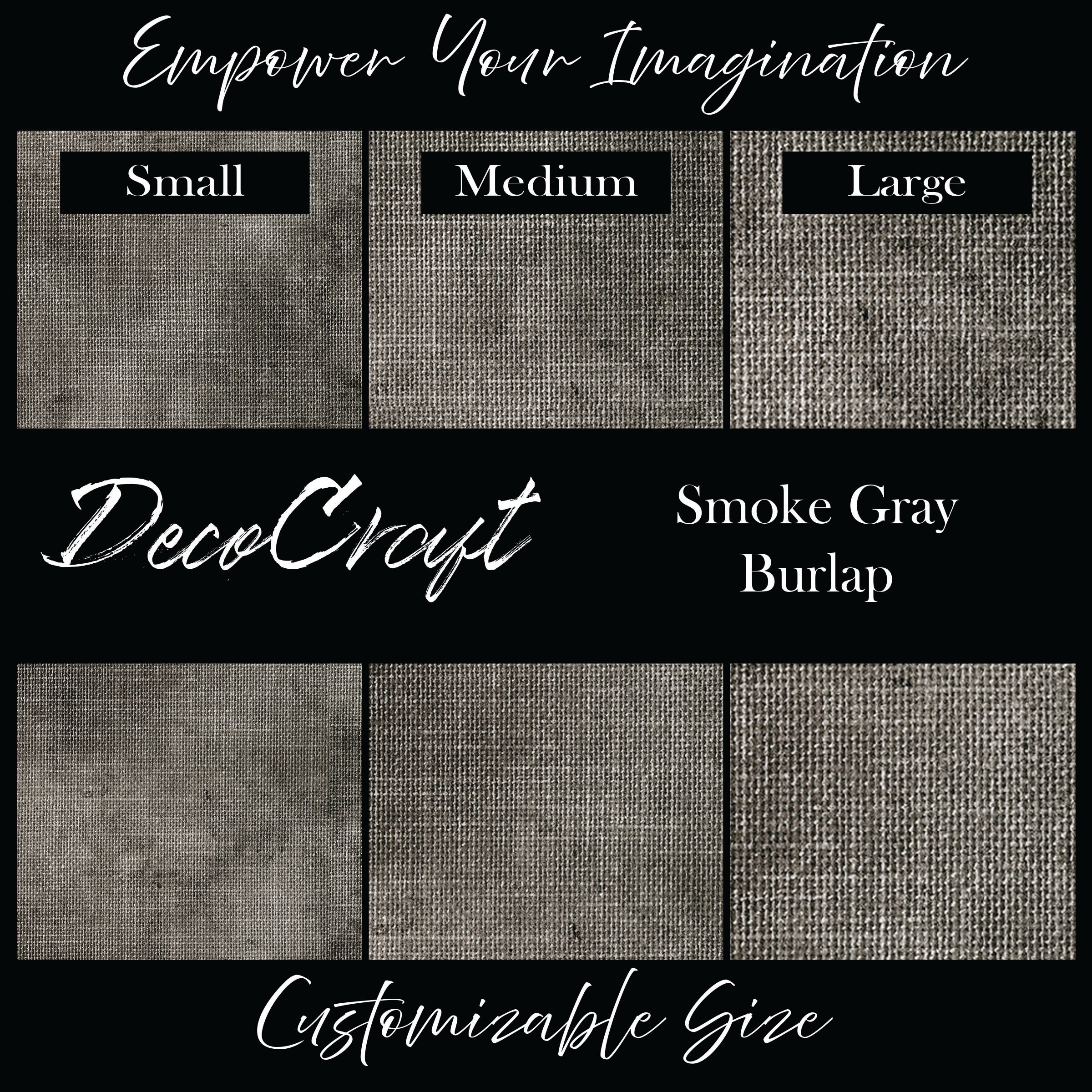 DecoCraft - Textures - Burlap - Smoke Gray – H & H Creations
