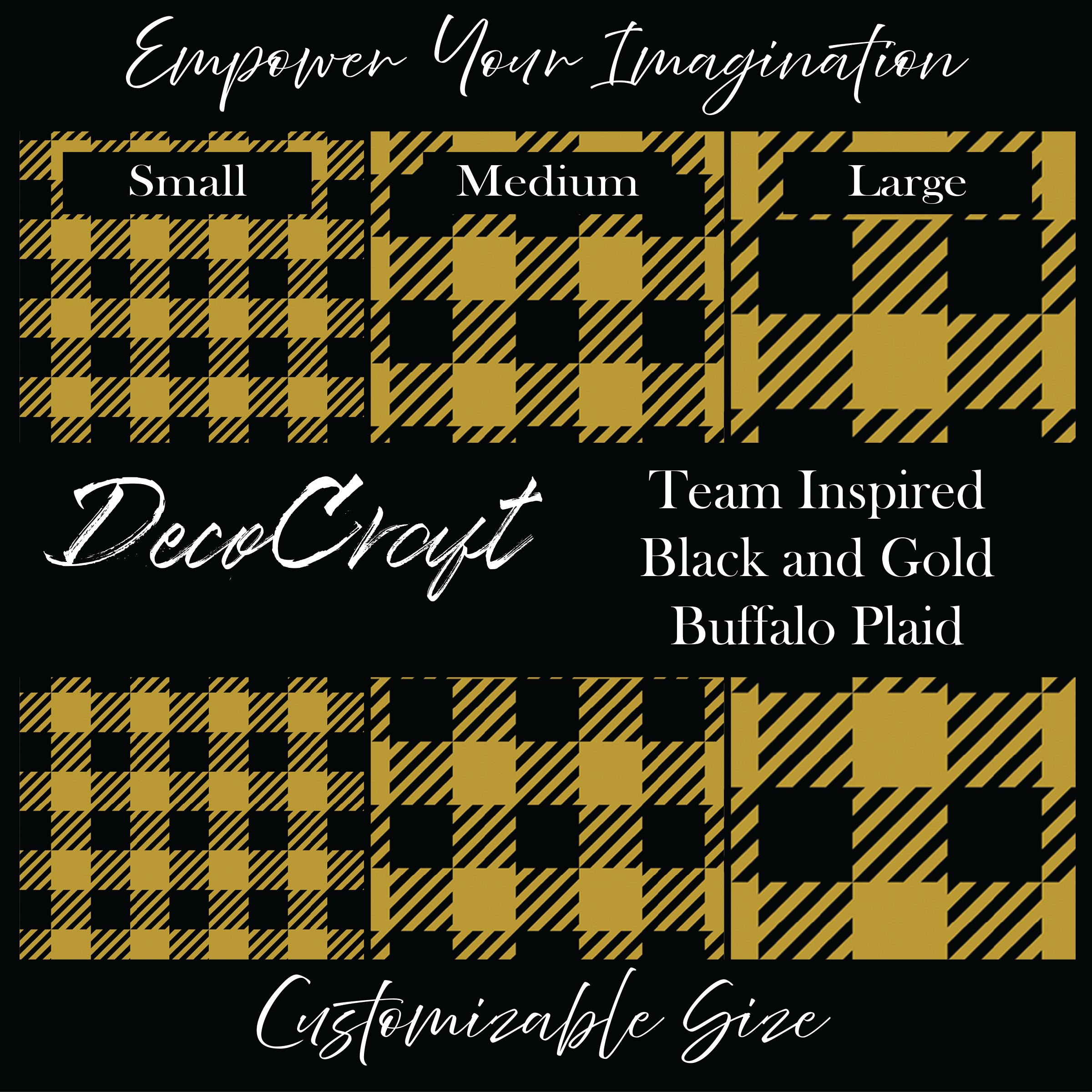 DecoCraft - Team Inspired - Plaid - Buffalo Plaid - Black & Gold – H ...