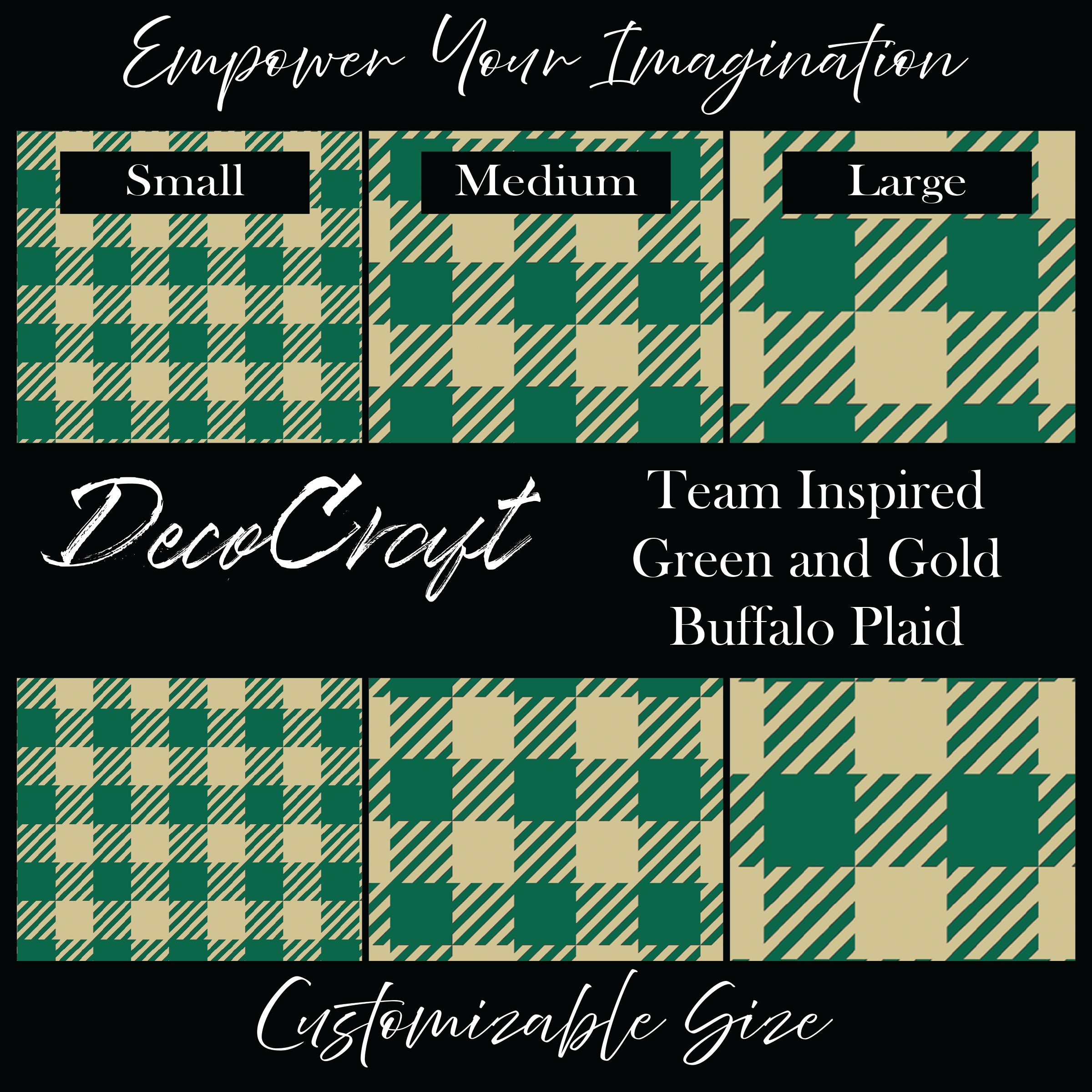 DecoCraft - Team Inspired - Plaid - Buffalo Plaid - Green & Gold – H ...