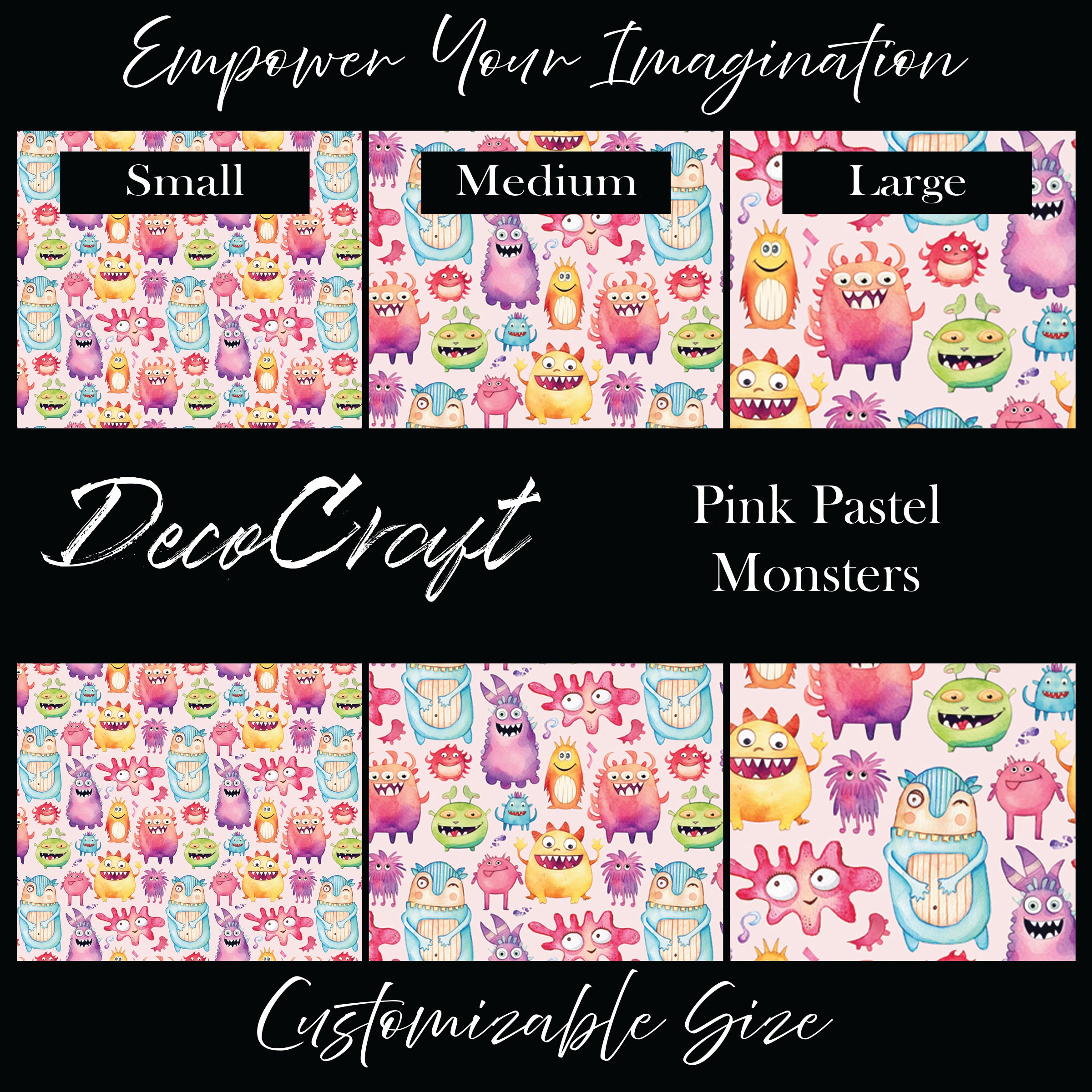 DecoCraft - Kids Collection - Monsters - Pink Pastel Monsters – H & H ...