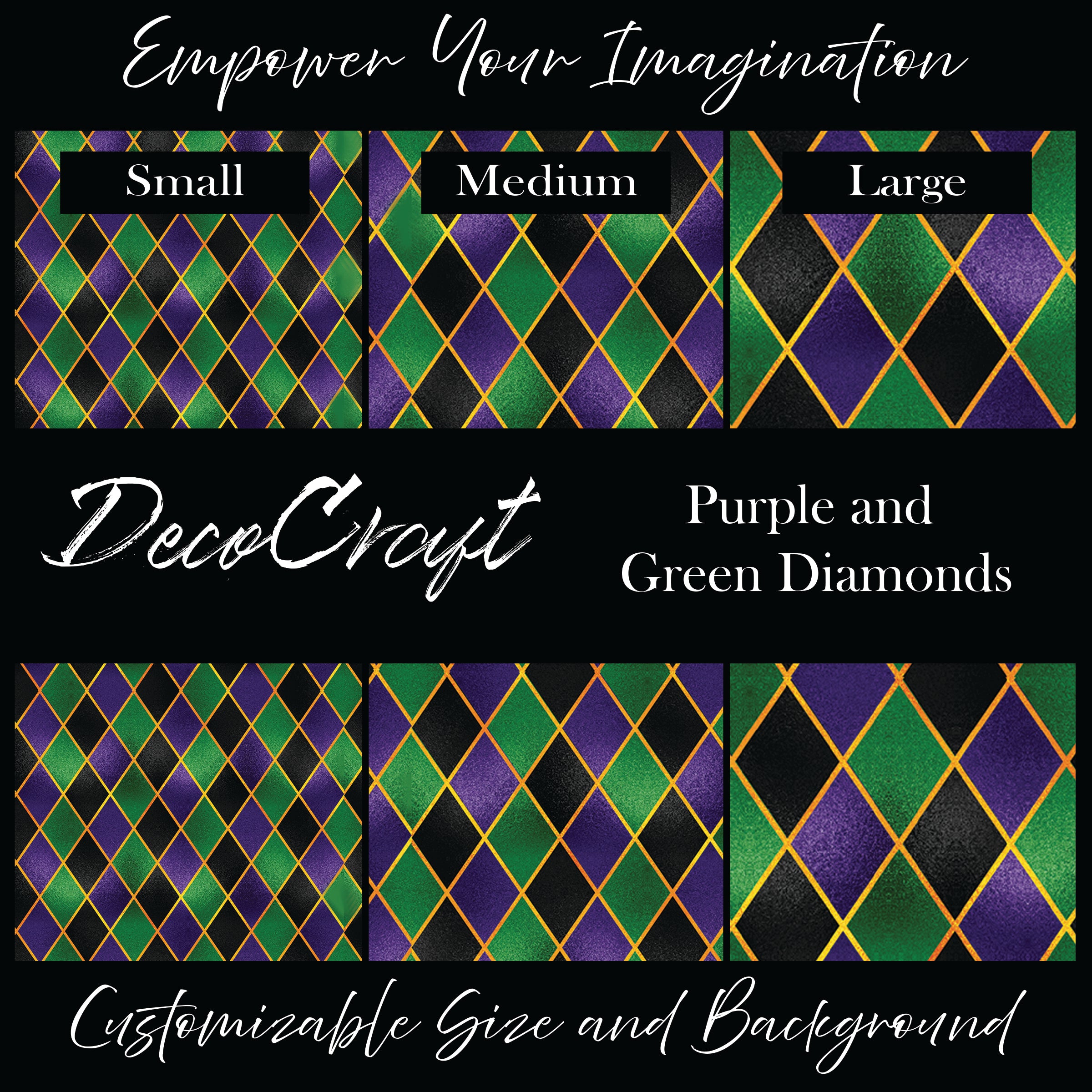DecoCraft - Mardi Gras - Purple & Green Diamonds – H & H Creations