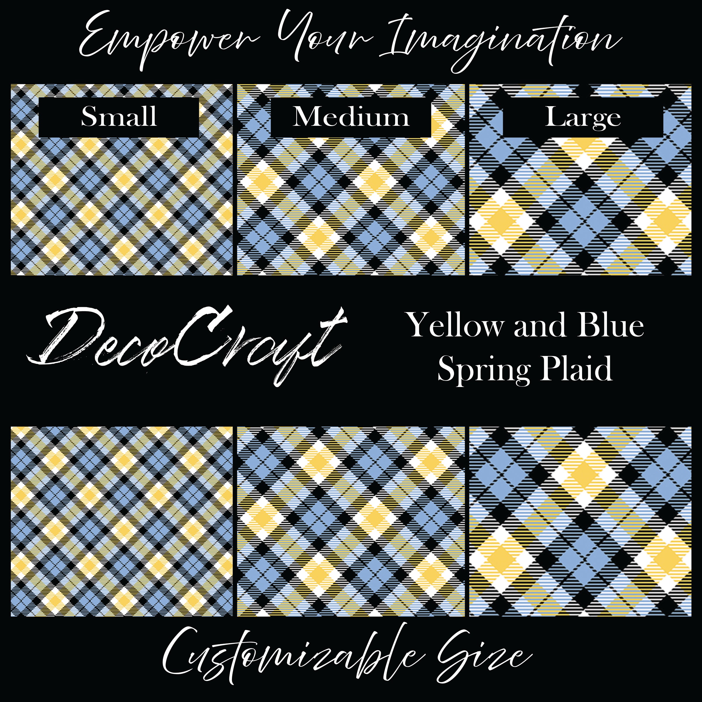 Decocraft Plaid Easter Spring Yellow And Blue Plaid H And H
