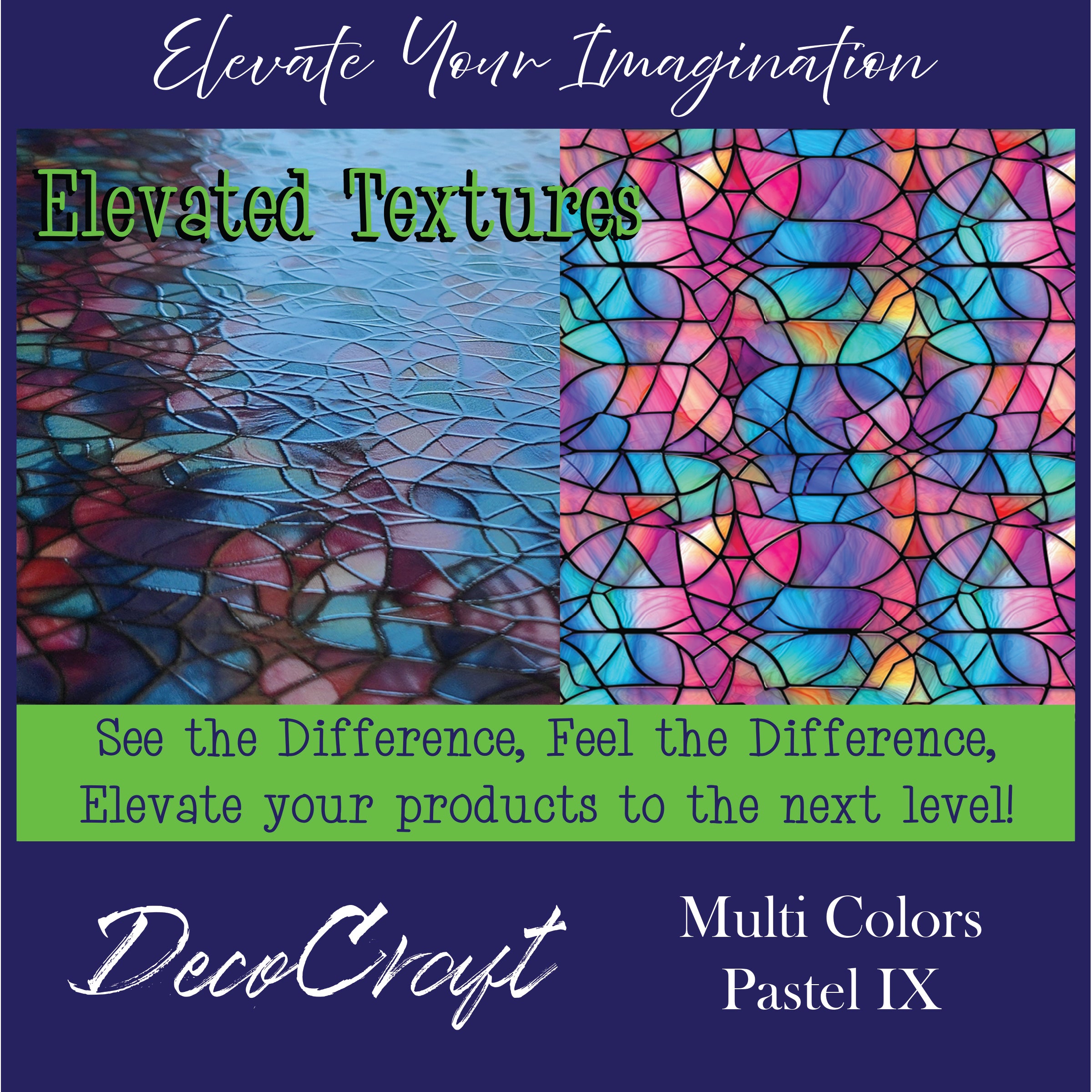 DecoCraft - Elevated Textures - Realistic Stained Glass - Multicolor ...