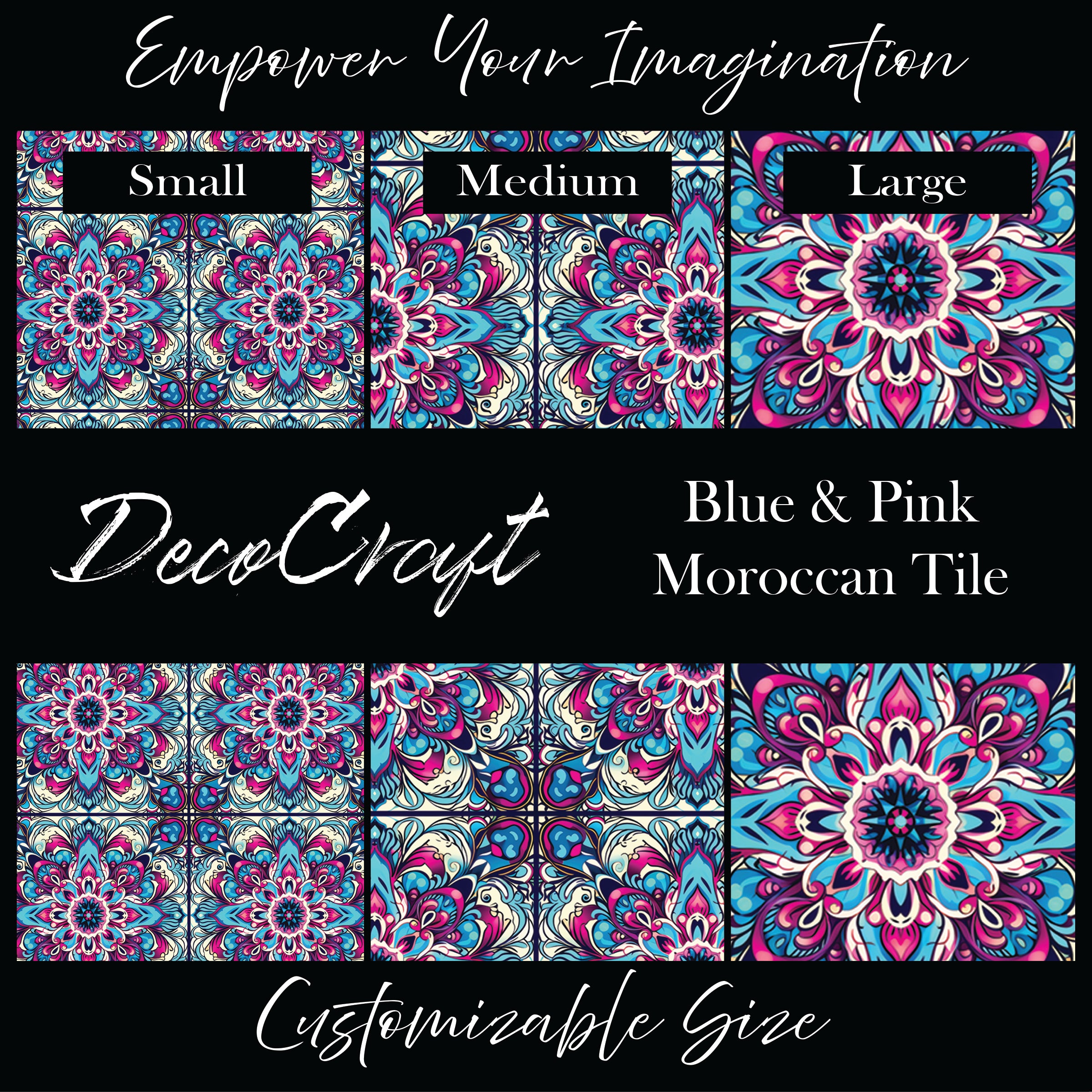DecoCraft - Textures - Blue & Pink Moroccan Tile – H & H Creations