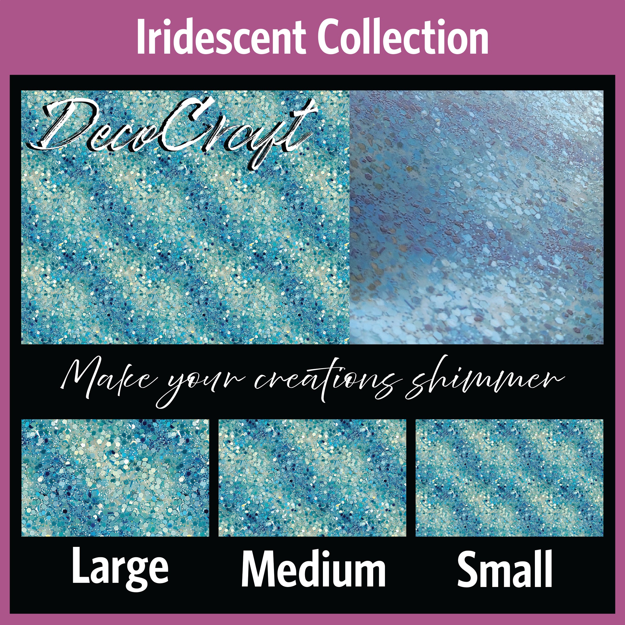 DecoCraft - Iridescent Collection - Sparkling Tides - Ocean Wave Glitt ...