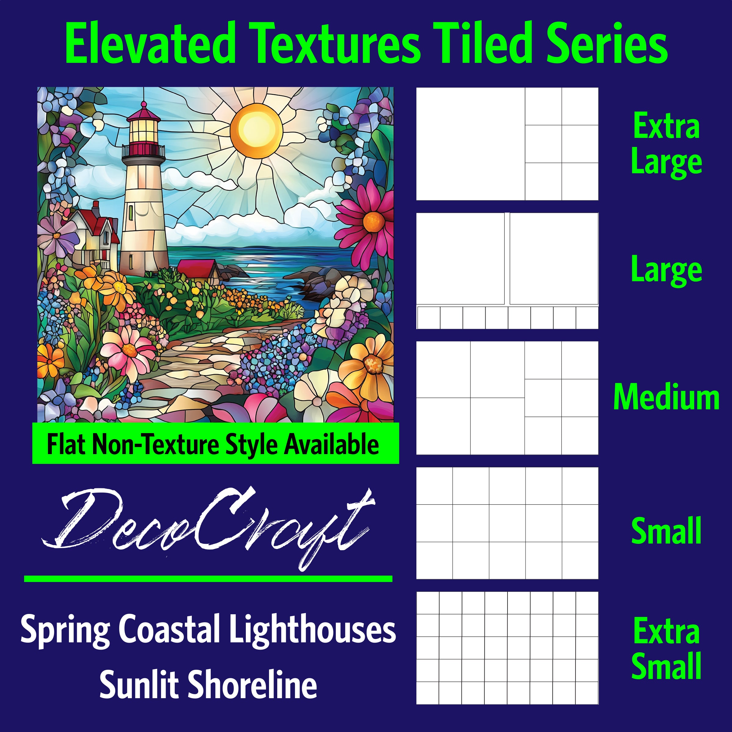 DecoCraft - Scenic Elevated Texture Tiles - Realistic Stained Glass ...