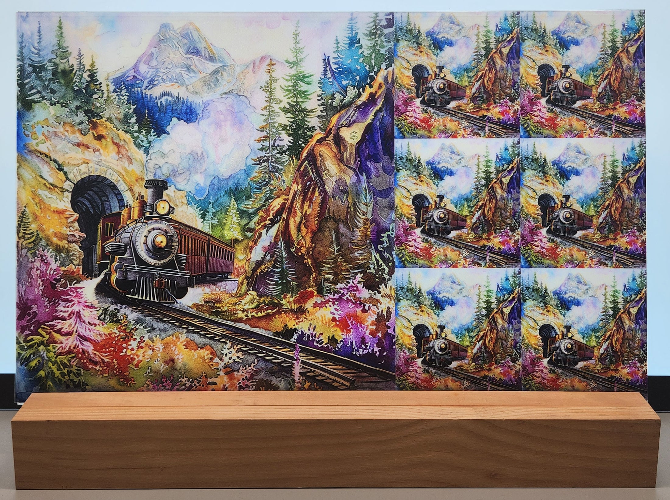 DecoCraft - Scenic Tiles Series - Watercolor Trains - Mountain Tunnel ...