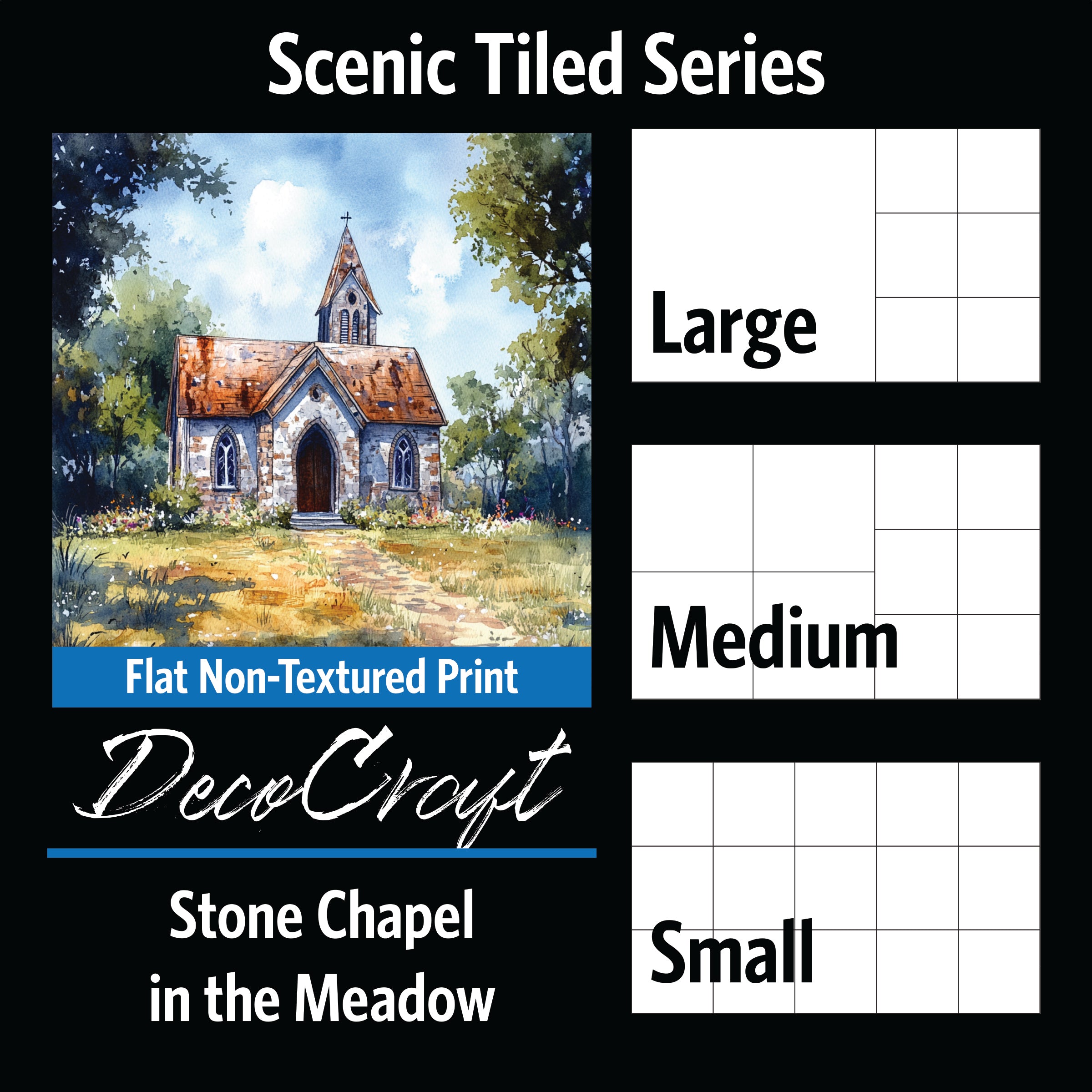 DecoCraft - Scenic Tiles Series - Stone Chapel in the Meadow – H & H ...