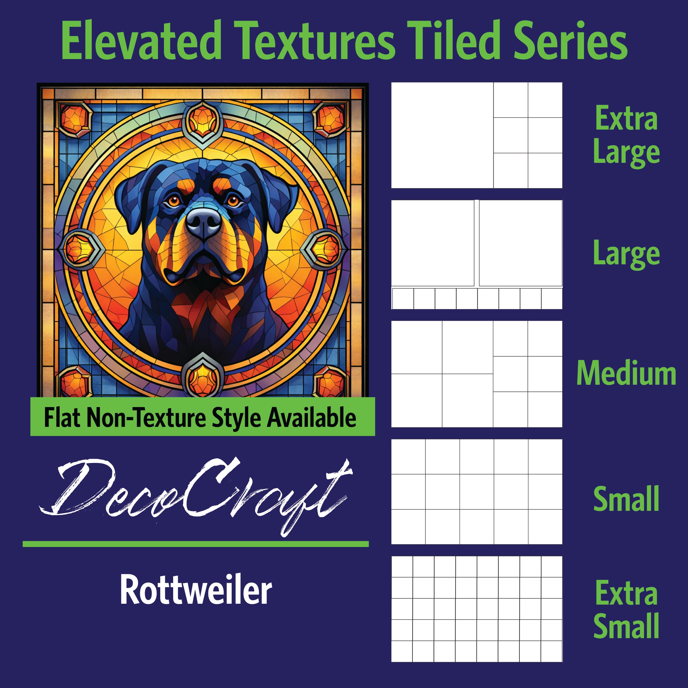 DecoCraft - Scenic Elevated Texture Tiles - Rottweiler – H & H Creations