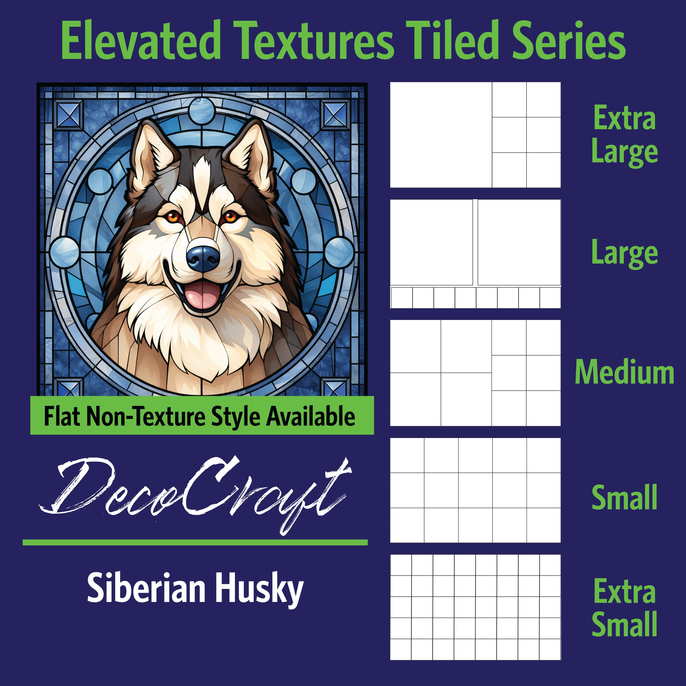 DecoCraft - Scenic Elevated Texture Tiles - Siberian Husky – H & H ...