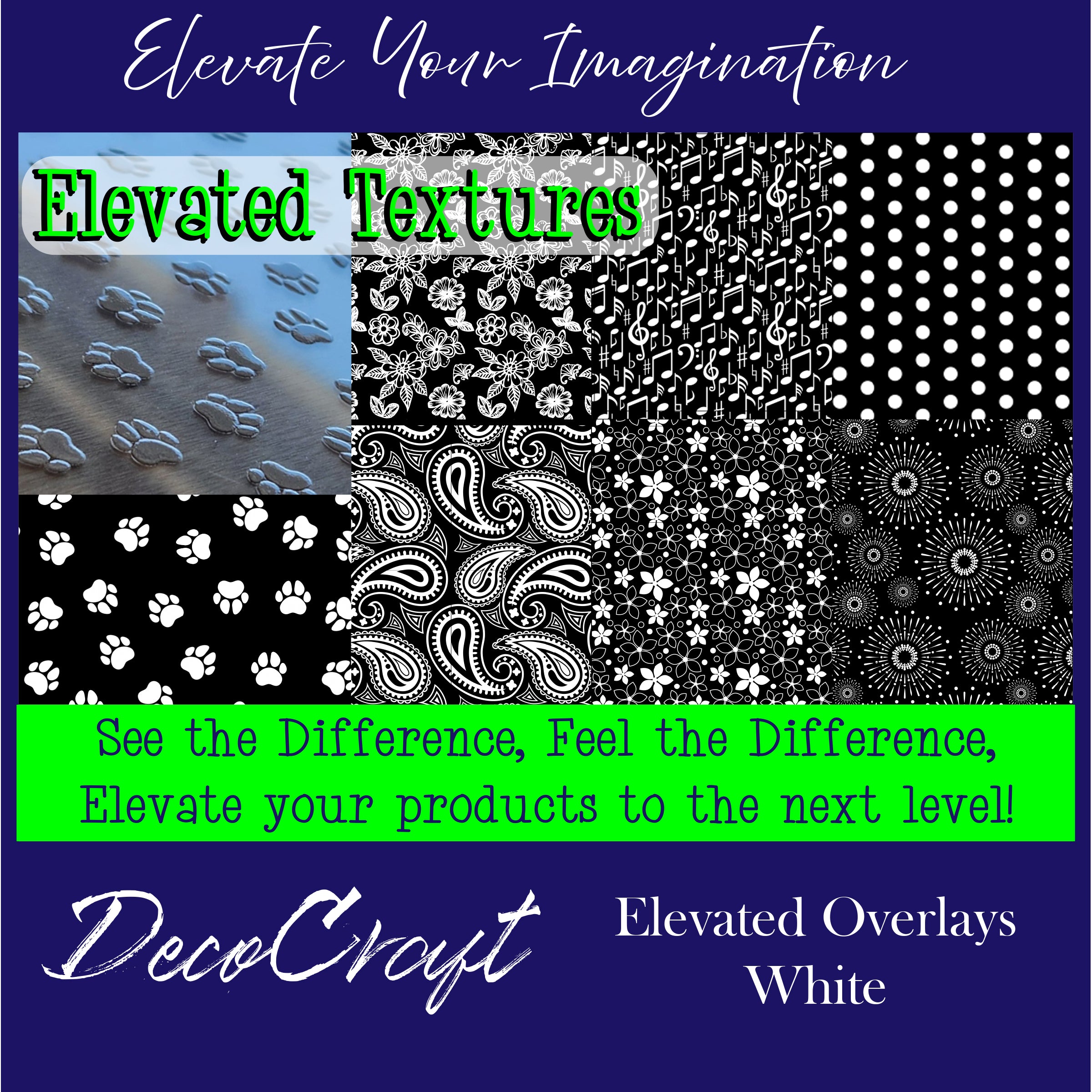 DecoCraft - Elevated Textures - White Pattern Overlays – H & H Creations